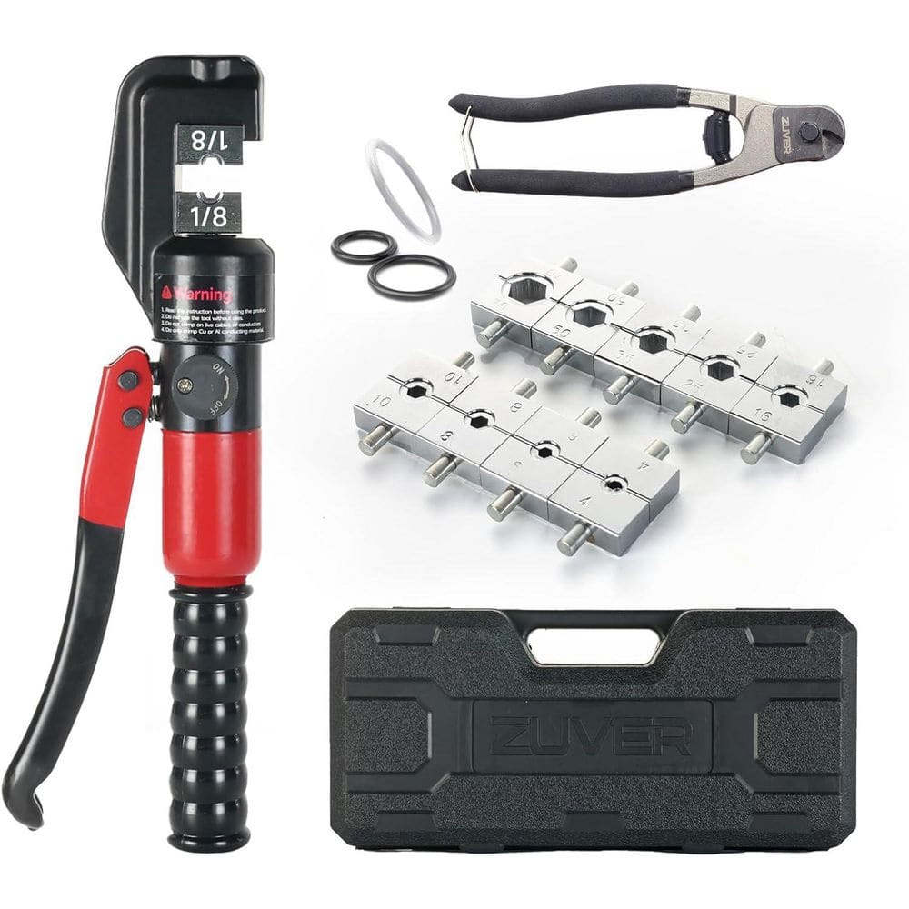 Afoxsos Hydraulic Crimping Tool 10 US Ton with Wire Rope Cutter, 9 ...