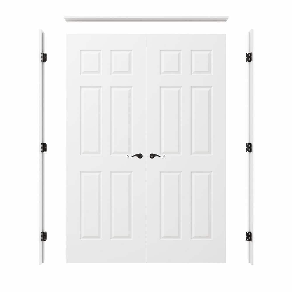 ARK DESIGN Assembly Required 56 in. x 80 in. 6-Panel Universal Painted ...