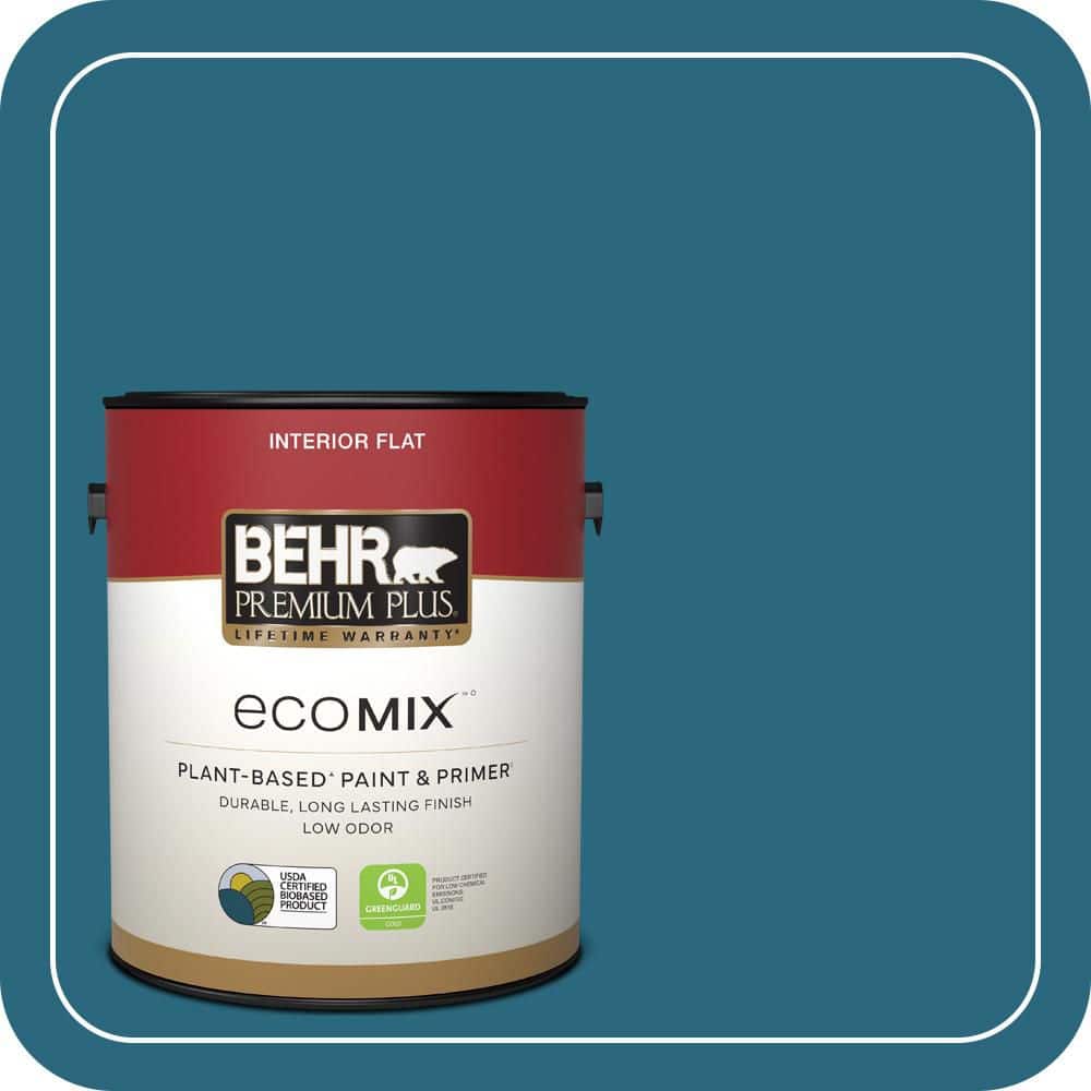 BEHR PREMIUM PLUS 1 gal. #M480-7 Ice Cave Flat EcoMix Plant-Based ...