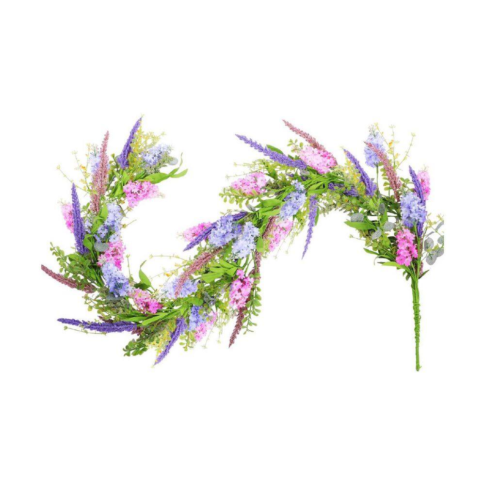 6 ft. Purple Artificial Mixed Flower Garland with Lilac and Lavender ...