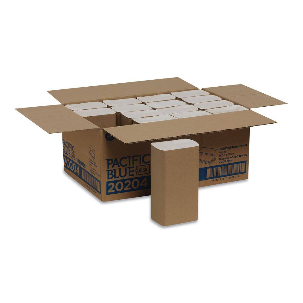 GP Pacific Blue Basic White Folded Paper Towels 9 1/4 x 9 1/2 (250 ...