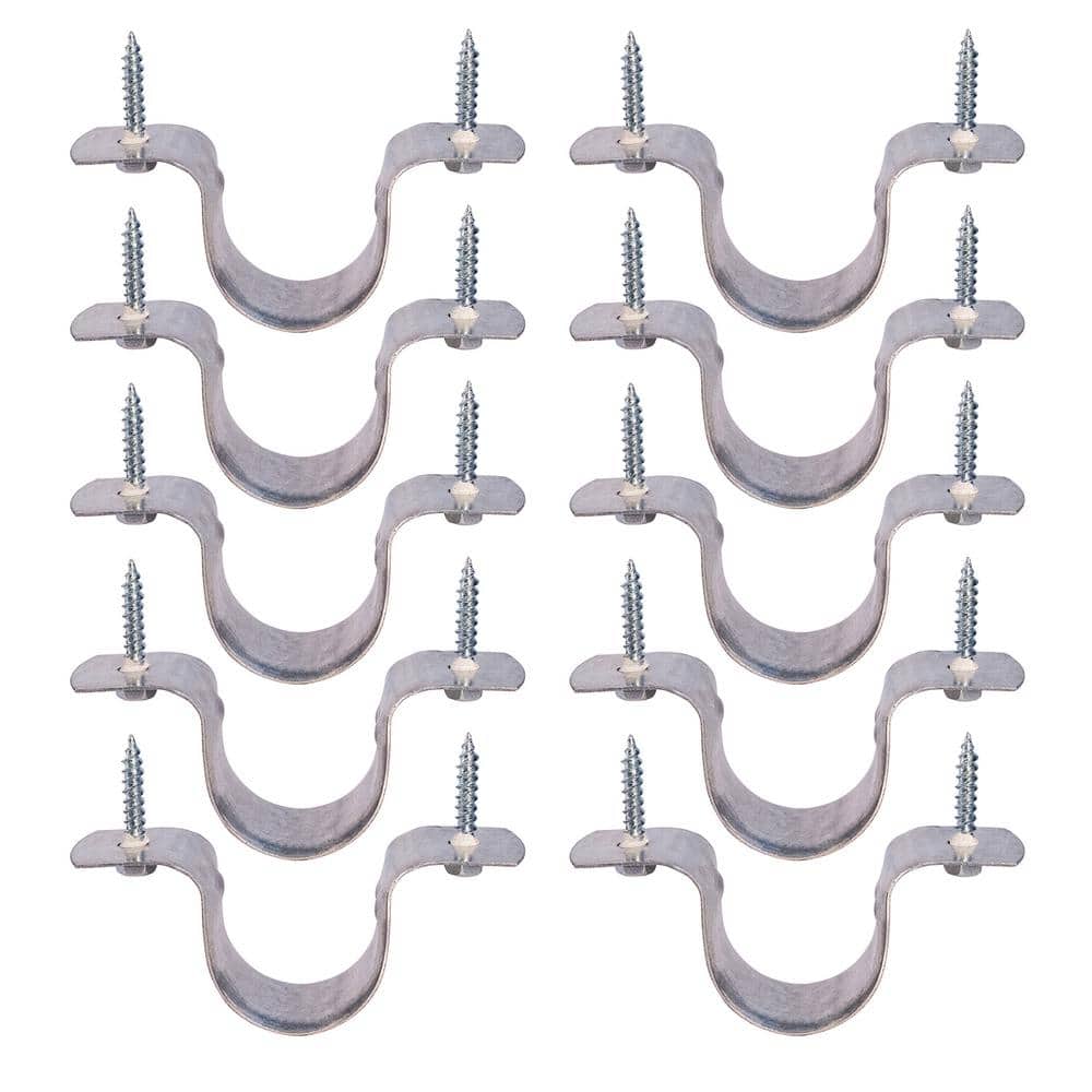 PLUMBFLEX 3/4 in. CPVC 2 Hole Pipe Strap in Galvanized Steel (10-Pack ...