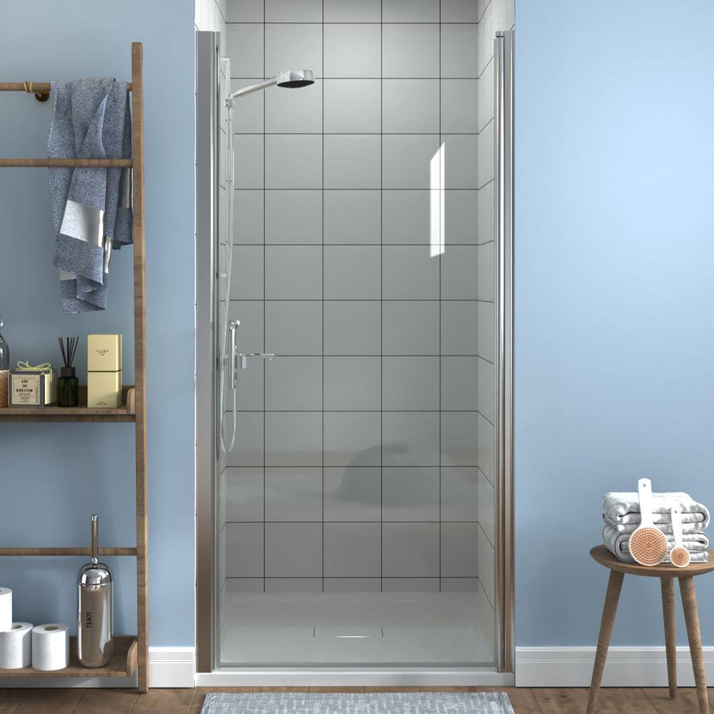 GroGro 36-37.38 in. W x 72 in. H Fold Pivot Frameless Shower Panel ...