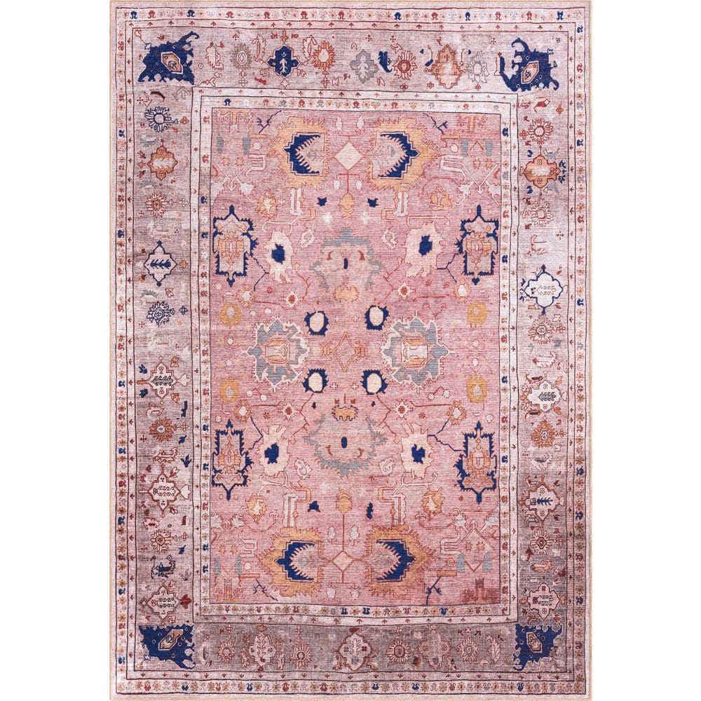 Abani Molana Pink 7 ft. 9 in. x 10 ft. 2 in. Oriental and Vintage ...