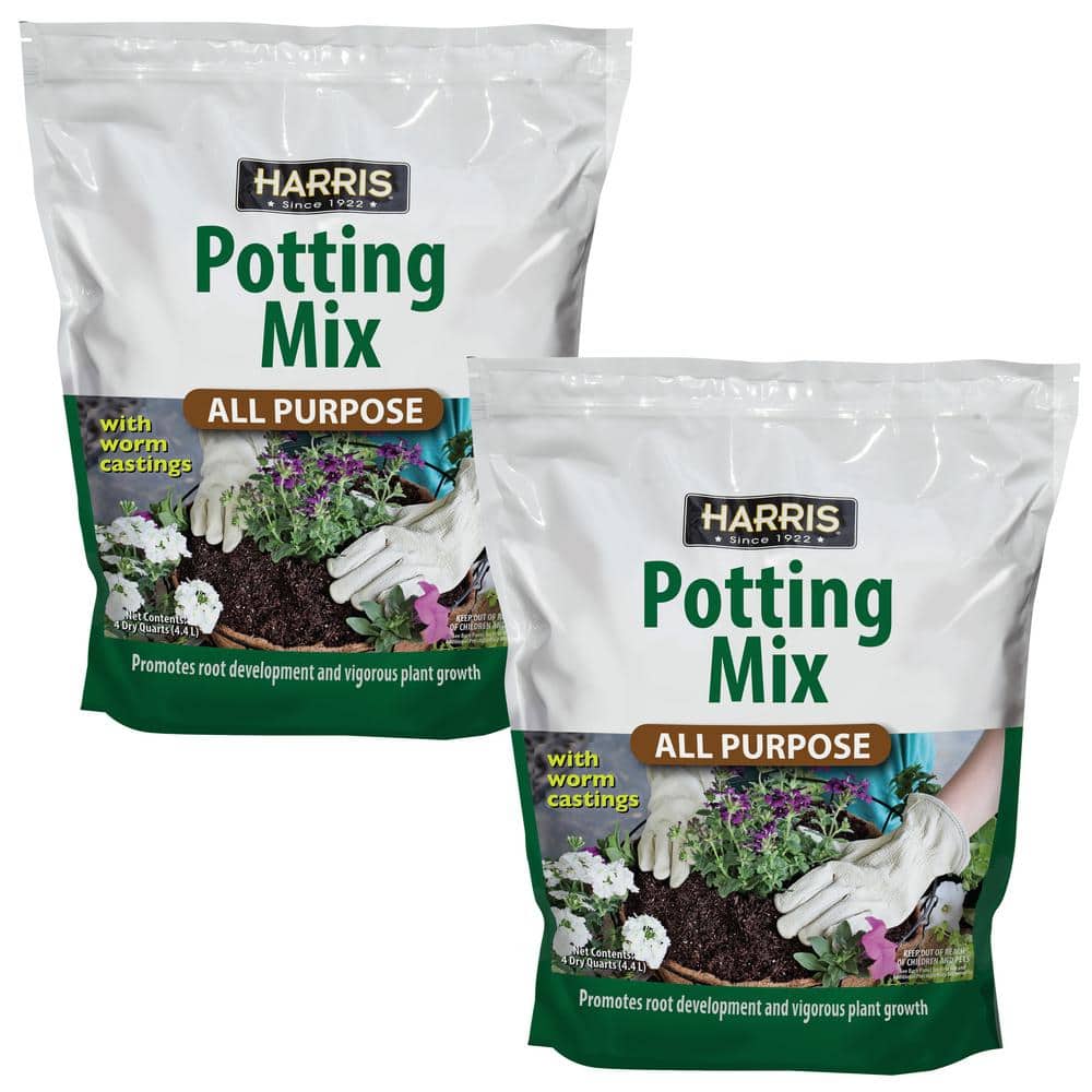 Harris 4qt. All Purpose Potting Soil Mix with Worm Castings (2-Pack ...