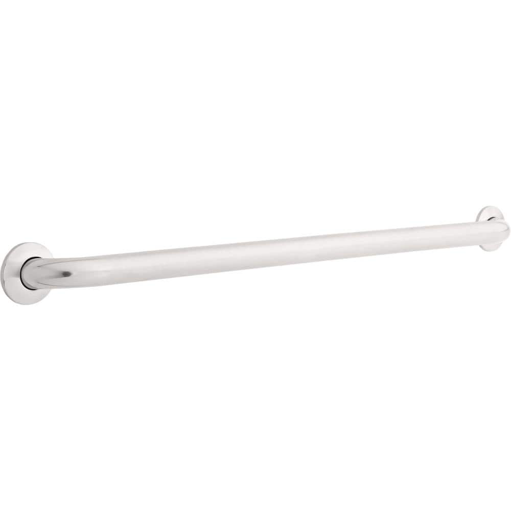 Delta 36 in. x 1-1/2 in. Concealed Screw Grab Bar in Peened and Bright ...