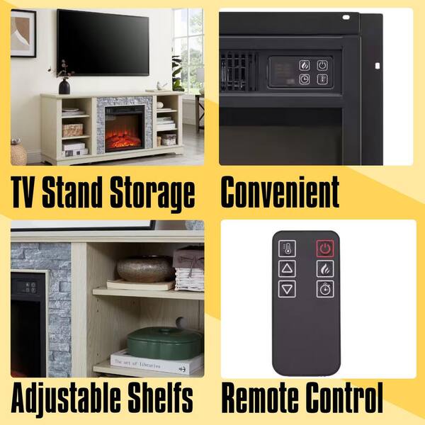 ToolCat 65 in. Freestanding TV Stand Media Console Table with 23 in ...