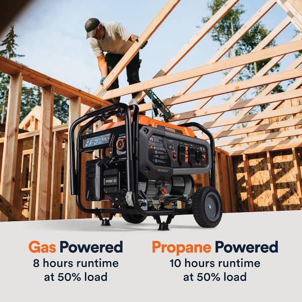 Generac 4500 / 4000-Watt Dual Fuel Recoil Start Gasoline / Propane ...