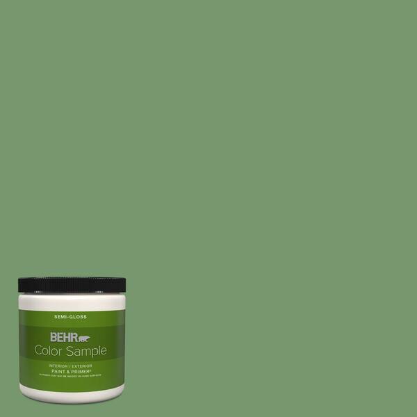 BEHR PREMIUM PLUS 8 oz. #PPU11-03 Botanical Green Semi-Gloss Interior ...