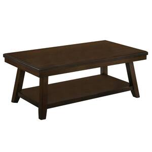 DANYA B Oakdale 48 in. Brown Large Rectangle Wood Coffee Table with ...