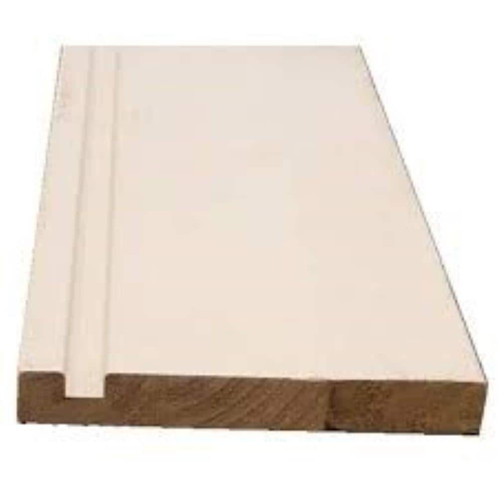 1 in. x 8 in. x 16 ft. Finger-Joint Fir Single Plow Primed Fascia Board ...