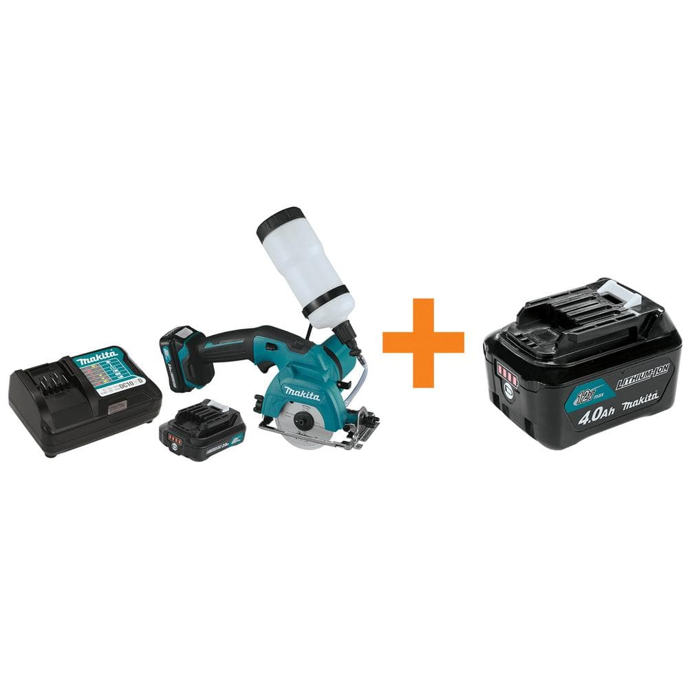 Makita 12V MAX CXT Cordless 3-3/8 in. Tile/Glass Saw Kit/High Capacity ...