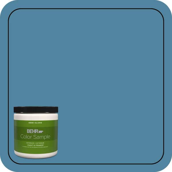 BEHR PREMIUM PLUS 8 oz. #S490-5 Jay Bird Semi-Gloss Interior/Exterior ...