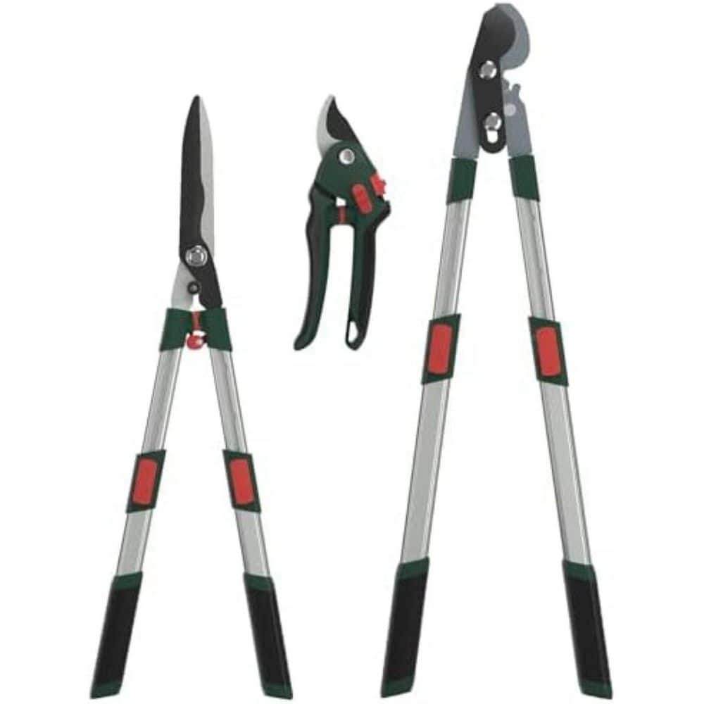 Misopily 3-Piece Garden Tool Set Bypass Lopper Hedge Shears Pruning ...