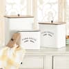 Litton Lane White Farm House Decorative Canisters with Wood Lids (Set ...