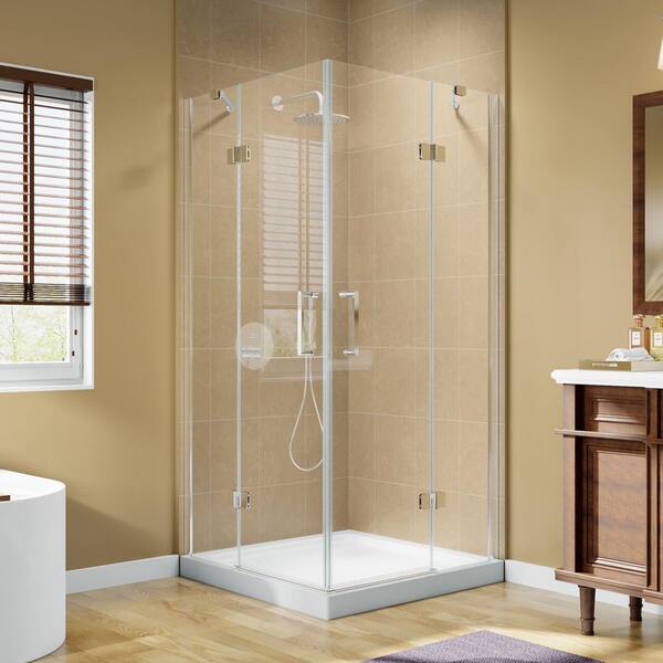 AZDHOME 36 in. W. x 36 in. D x 72 in. H Neo Angle Pivot Frameless ...