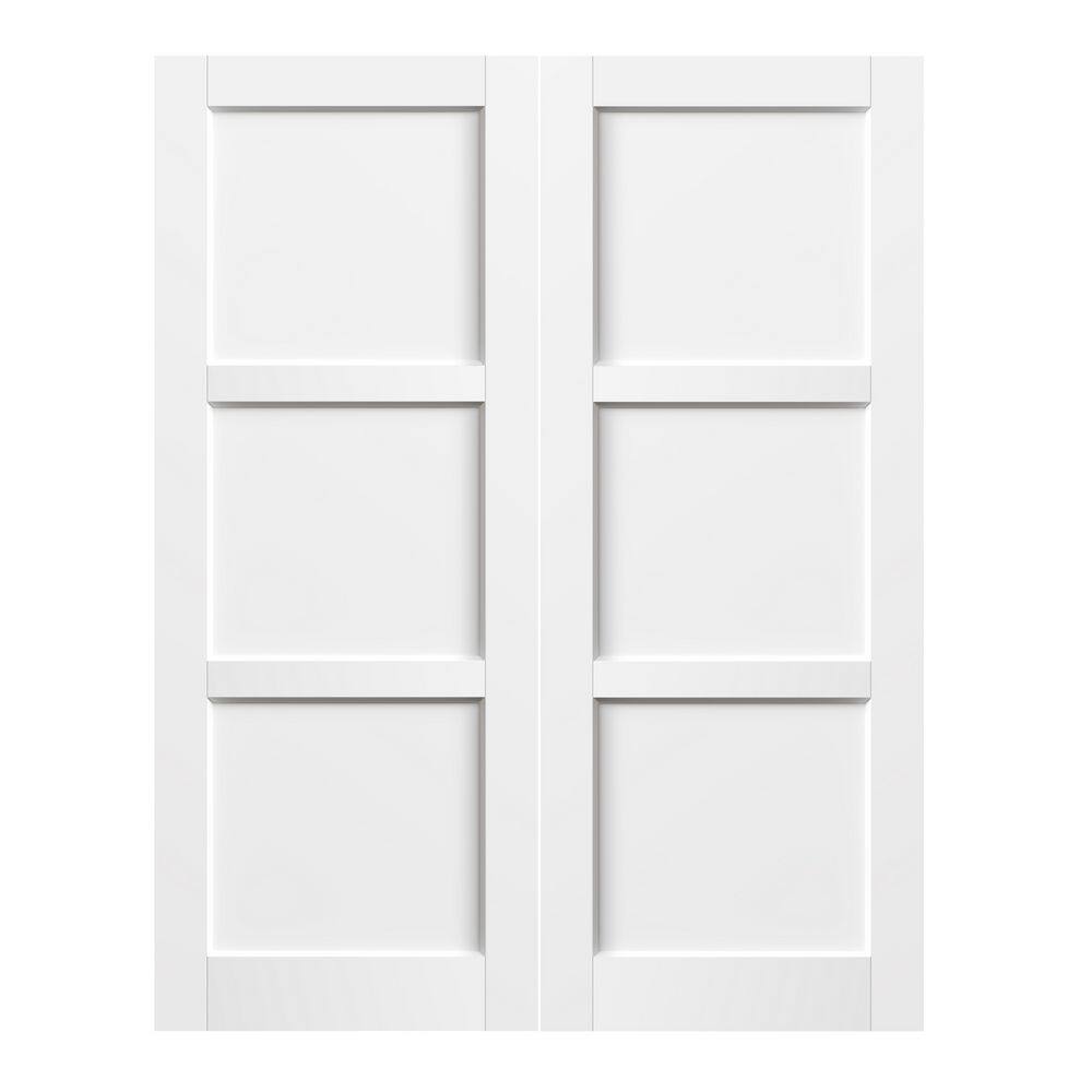 TENONER 64 in. x 80 in. 3 Panel, MDF, Composite, Solid Core, Pre ...