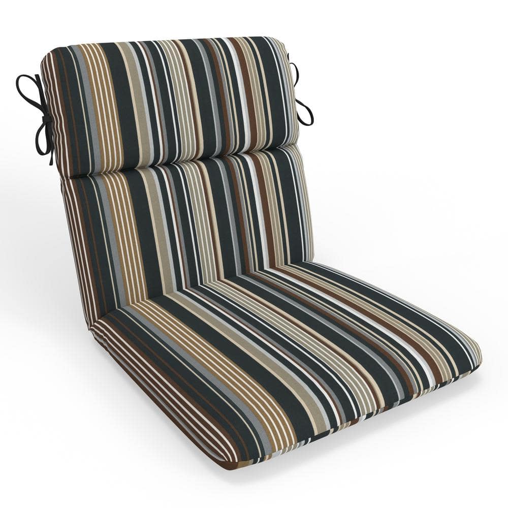 Pillow Perfect Stripe 18 in W x 3 in H Outdoor Piece Split Back Dining ...