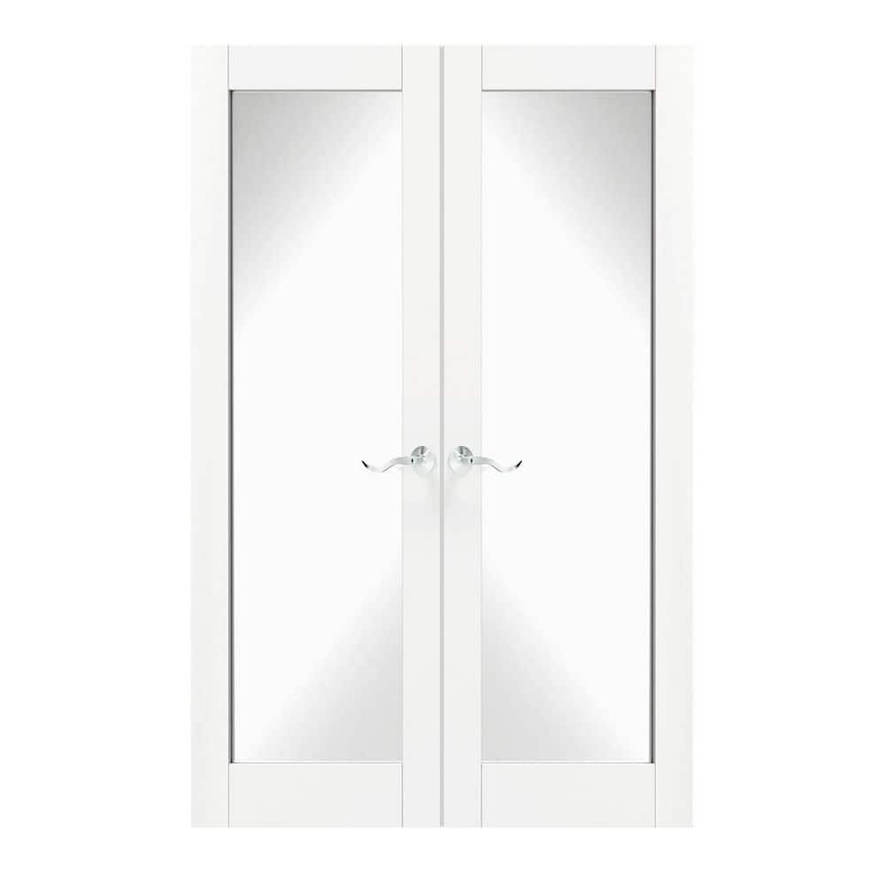 TENONER 48 in. x 80 in. Composite, MDF, Full Lite, Mirrored Glass ...