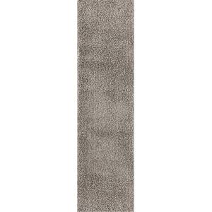 World Rug Gallery Soft Solid Cozy Shag Cream 2 ft. x 7 ft. 2 in. Indoor ...