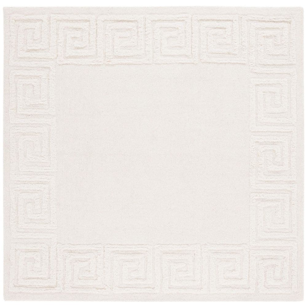 SAFAVIEH Metro 6 ft. x 6 ft. Ivory Meander Border Square Area Rug ...