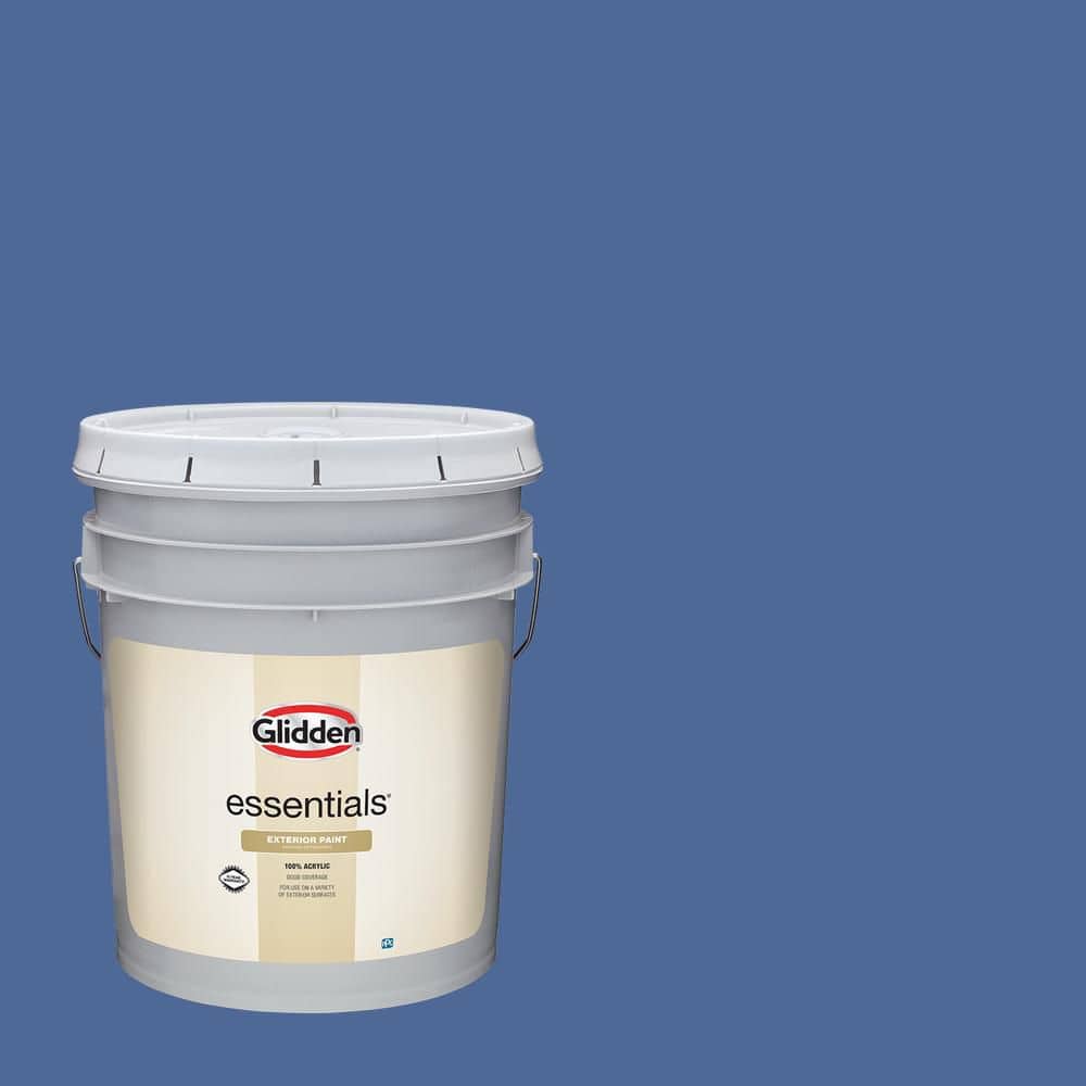 Glidden Essentials 5 gal. PPG1166-6 Blue Odyssey Satin Exterior Paint ...