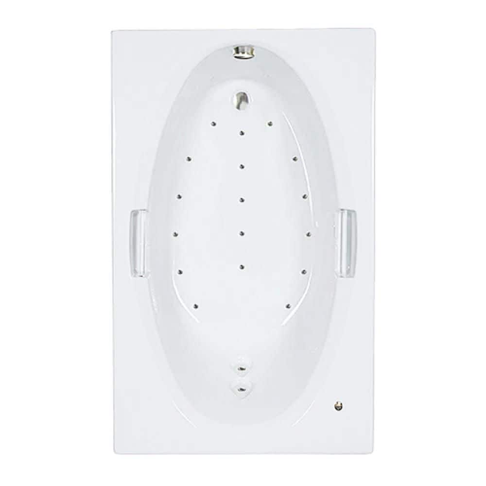Comfortflo 60 in. x 42 in. Acrylic Rectangular Drop-in Air Bathtub with ...