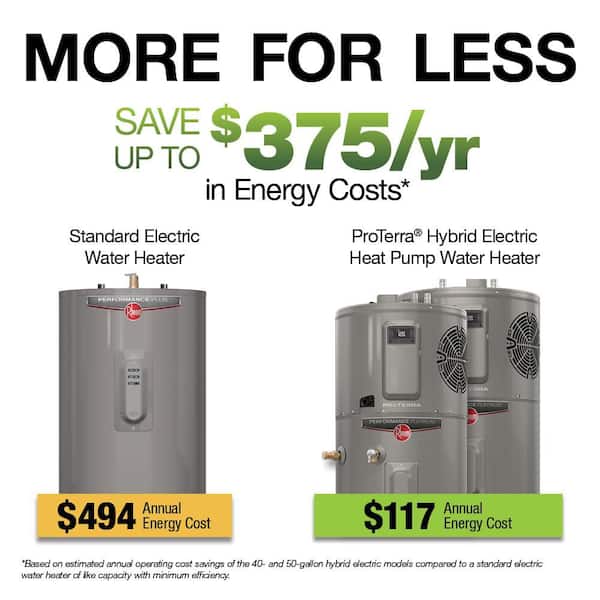 Rheem Performance Platinum 50 Gal. Smart High Efficiency Hybrid Heat Pump Water Heater with 10 ...