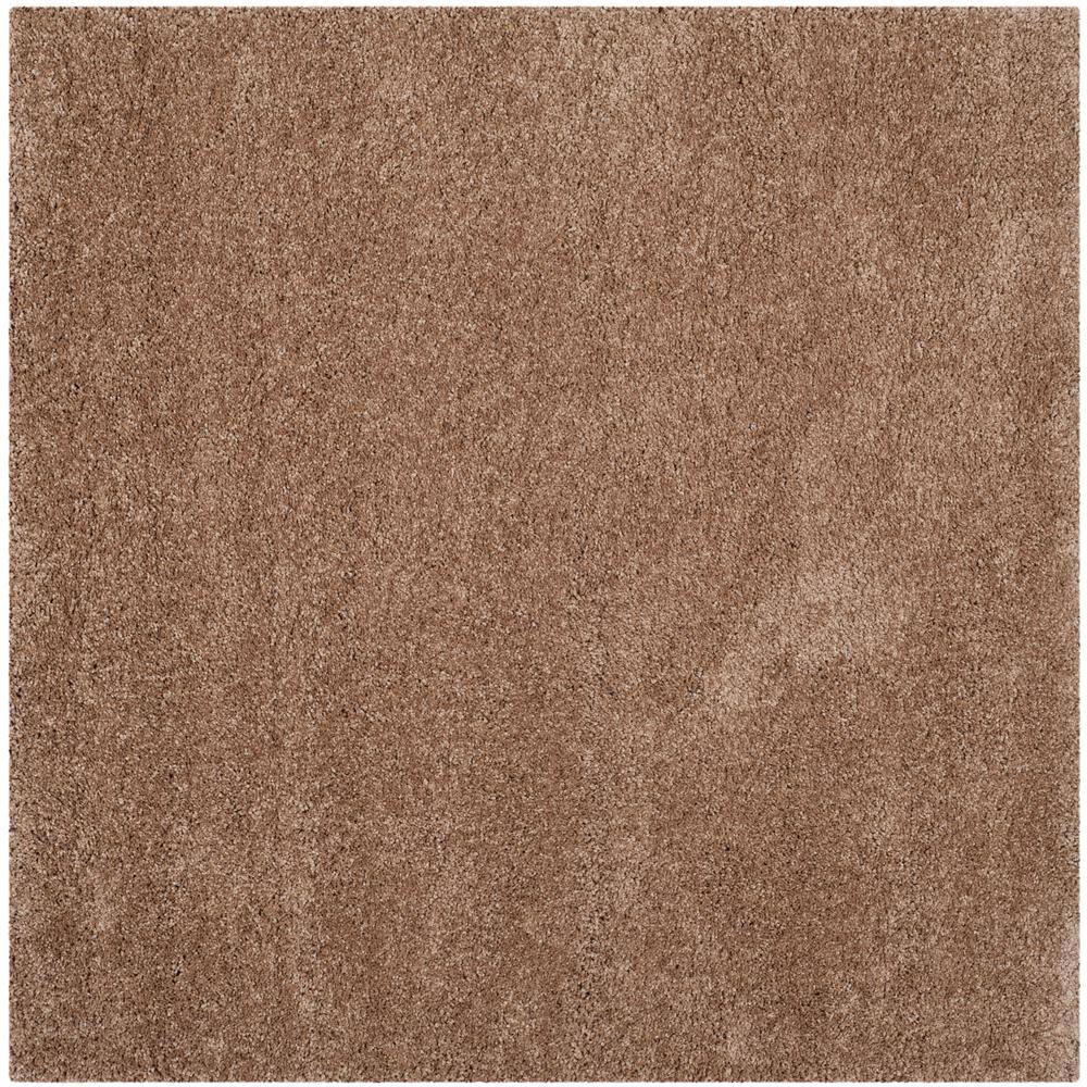 SAFAVIEH Milan Shag 5 ft. x 5 ft. Dark Beige Square Solid Area Rug ...
