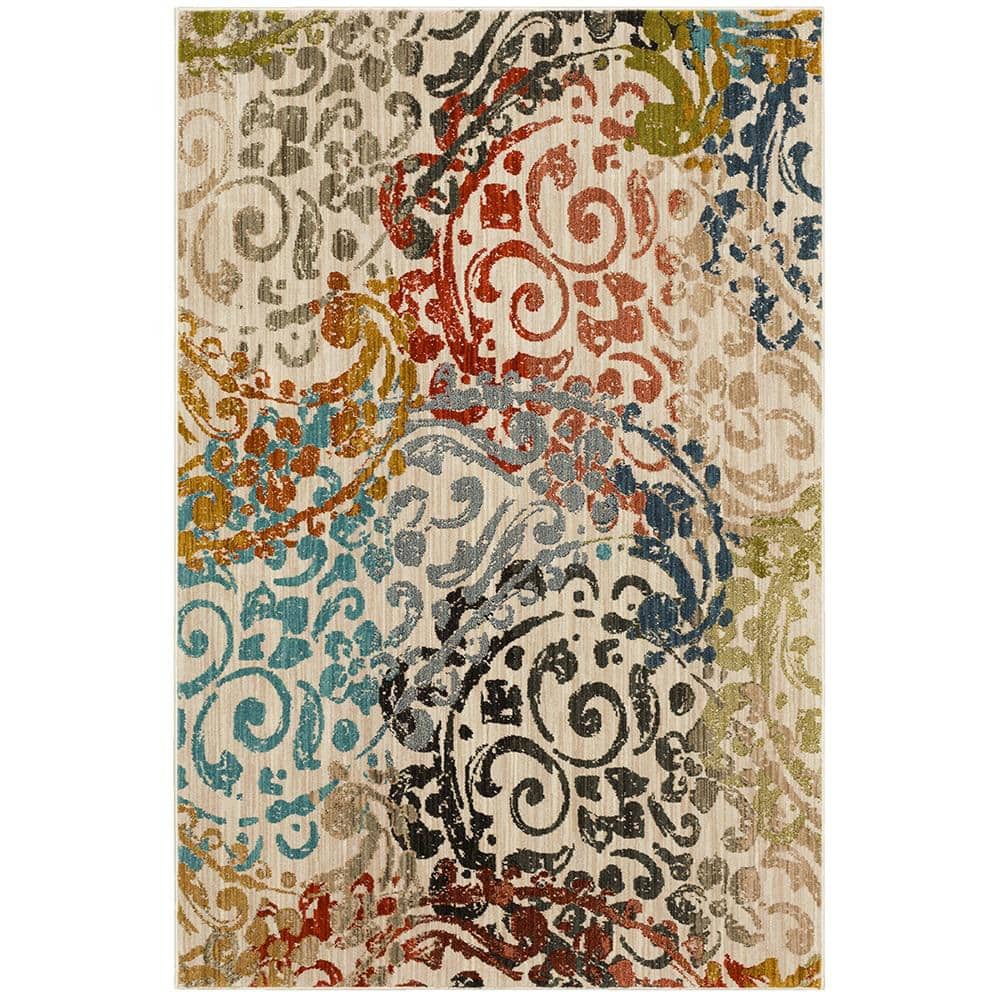 Mohawk Home Renne Multi 5 ft. 3 in. x 7 ft. 10 in. Abstract Area Rug ...