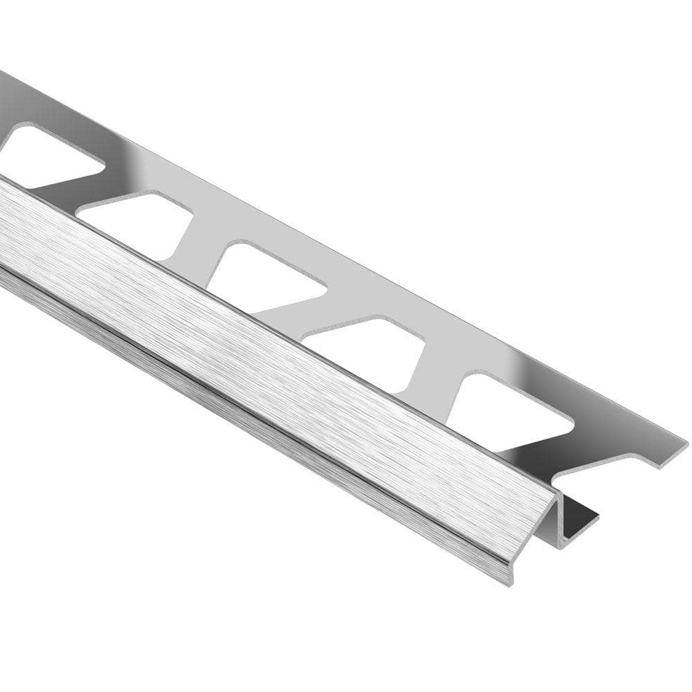Schluter Reno-U Brushed Stainless Steel 1/2 in. x 8 ft. 2-1/2 in. Metal ...
