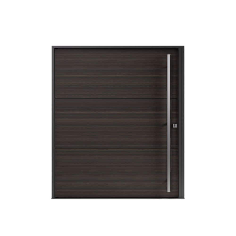 PANDA WINDOWS & DOORS 72 in. x 80 in. Helsinki Faux Zebrawood Aluminum ...