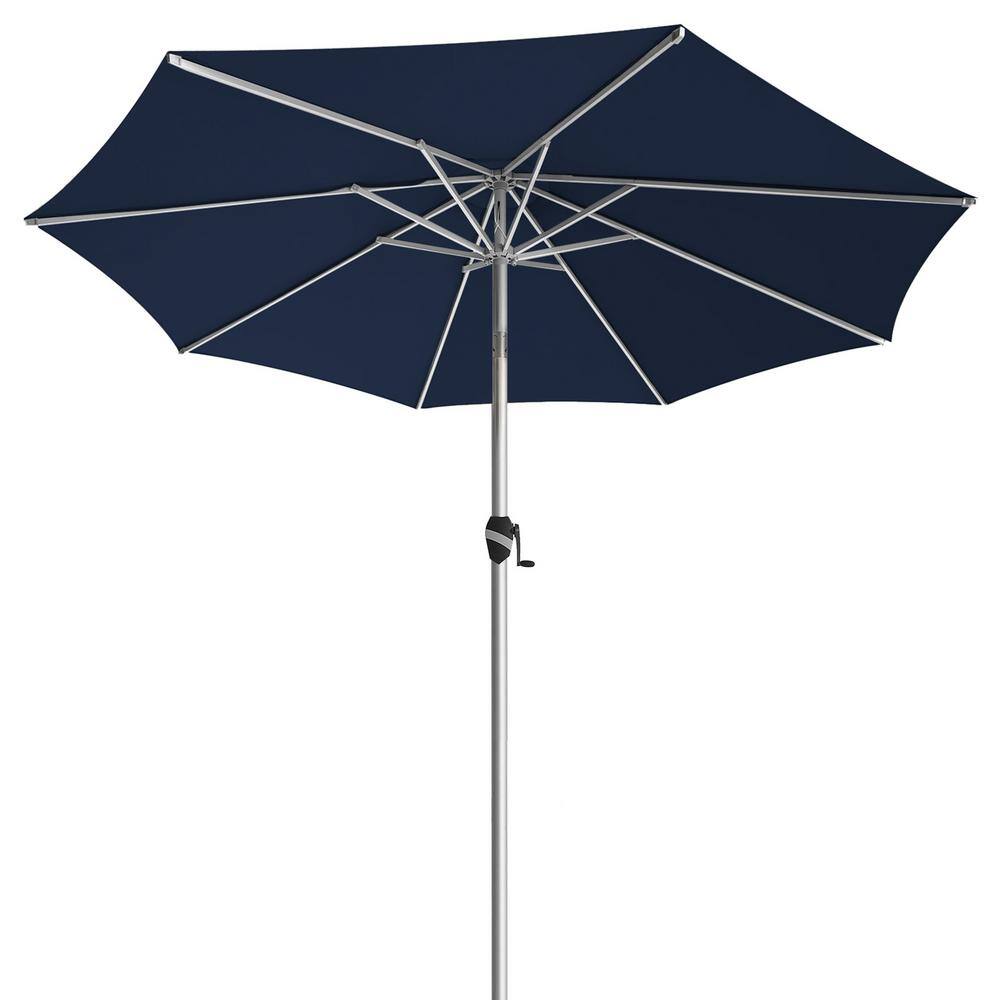 PASAMIC 9 ft. Aluminum Outdoor Solar Patio Umbrella LED Table Umbrellas ...