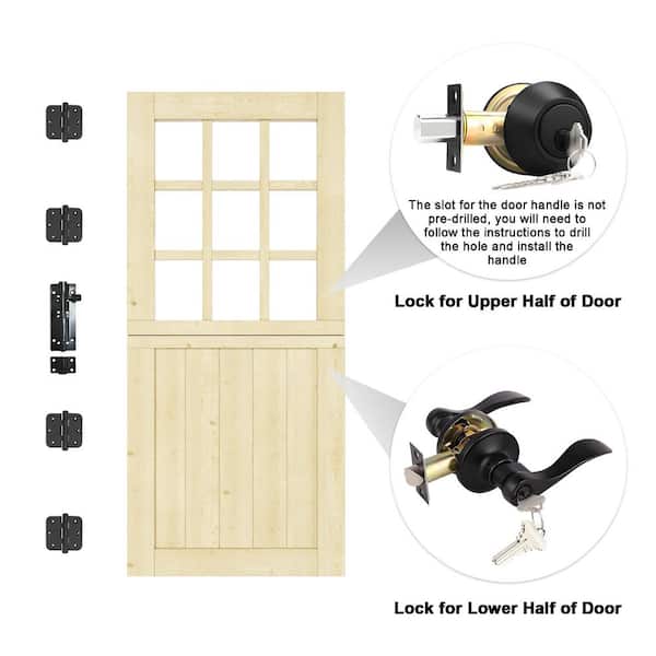 ARK DESIGN 36 in. x 80 in. Universal 9-Lite Clear Glass Unfinished ...