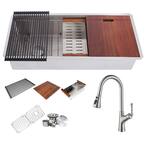 eModernDecor Workstation 42 in. Undermount 16 Gauge Single Bowl ...