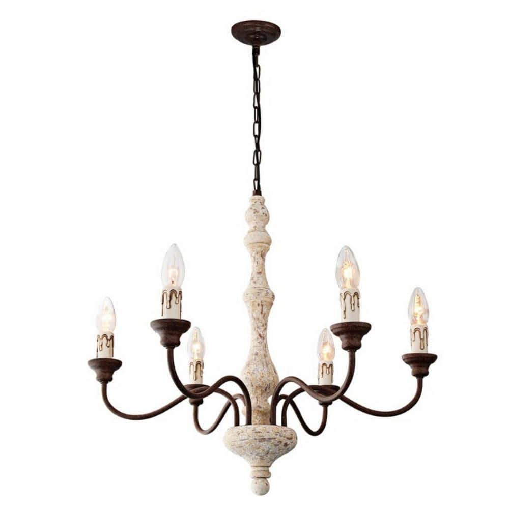 INNOBULE 6-Light Brown Chandelier HEL-UL226 - The Home Depot