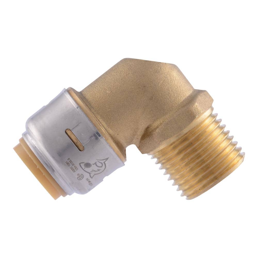 SharkBite Max 1/2 in. Push-to-Connect x MIP Brass 90-Degree Elbow Fitting UR280A - The Home Depot