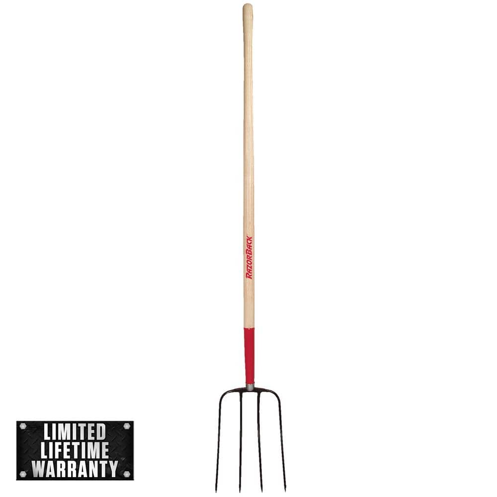 Razor-Back 4-Oval Tine Manure Fork 74102 - The Home Depot