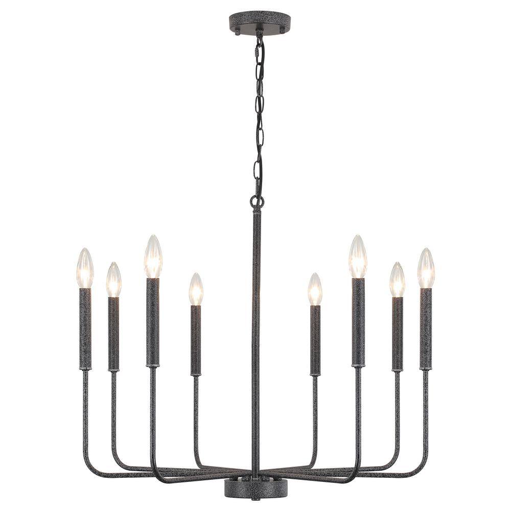 LWYTJO Classic 8-Light Rust-Colored Black/White Fleck Rustic Linear ...