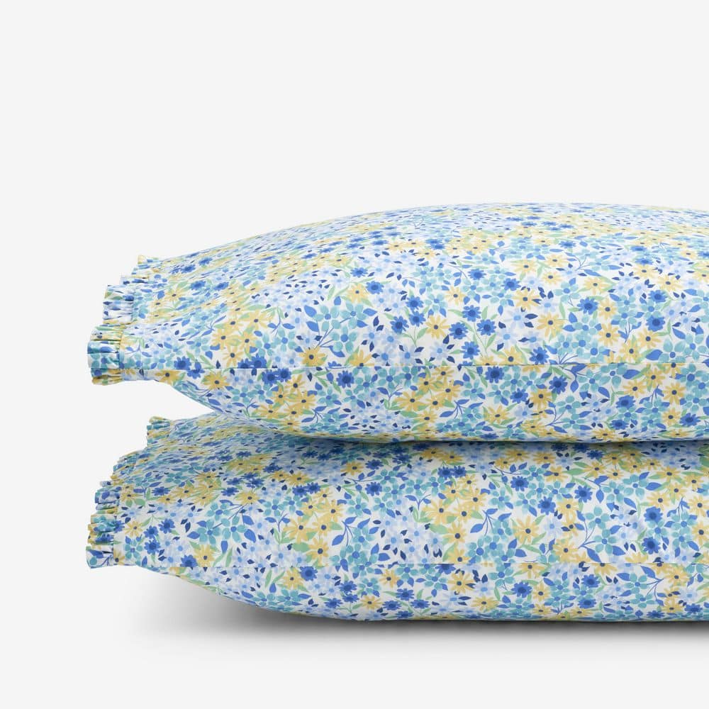 The Company Store Company Cotton Sunshine & Blooms Multi Blue/White ...