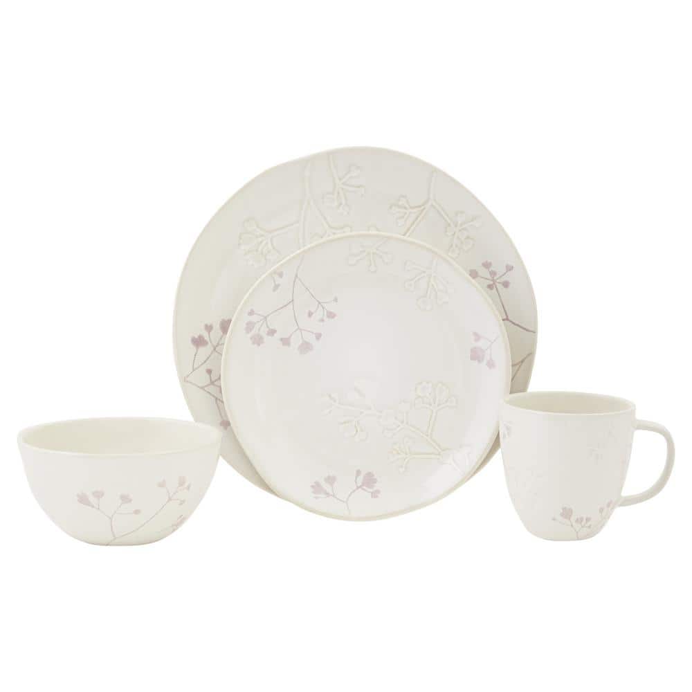 BAUM Itto 16-Piece White Ceramic Dinnerware Set (Service for 4-People ...