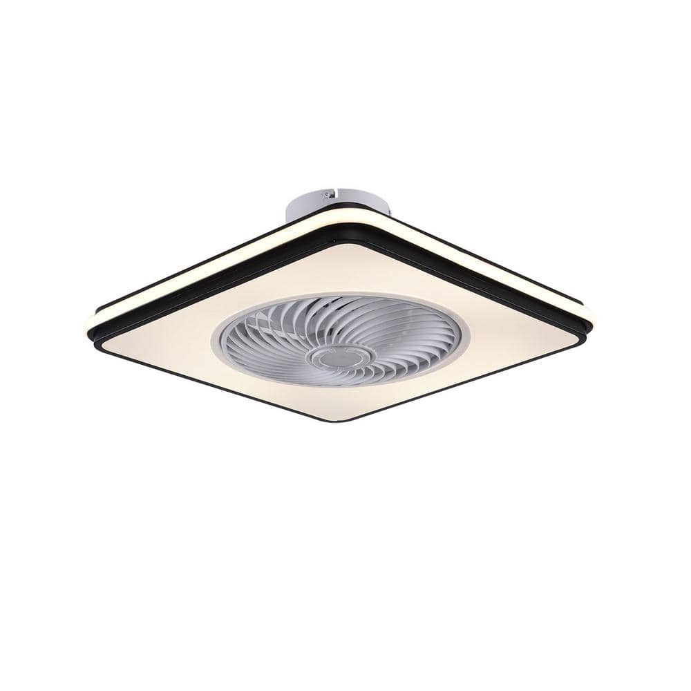 OUKANING 20 in. Modern Black Square Shape Integrated LED Indoor ...