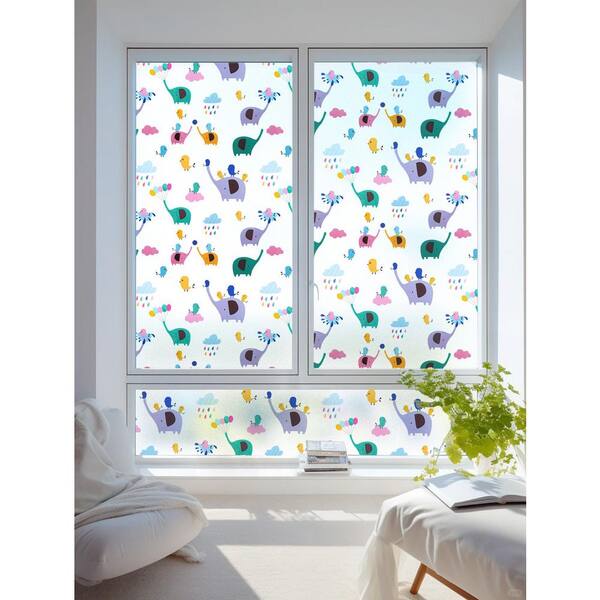 COTTON COLORS 35.4 in. x 78.7 in. Decorative and Privacy 3D Window Film ...