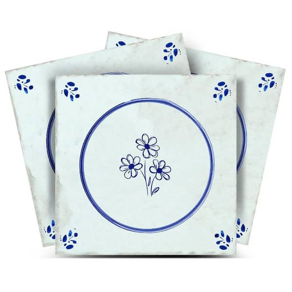 MI ALMA Blue D48 5 in. x 5 in. Vinyl Peel and Stick Tile (24 Tiles, 4. ...