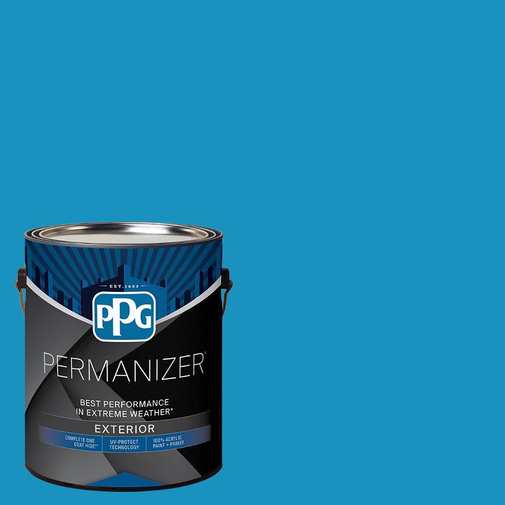 PERMANIZER 1 gal. PPG1237-6 Bellflower Satin Exterior Paint PPG1237-6PZ ...