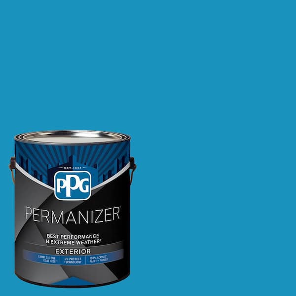 PERMANIZER 1 gal. PPG1237-6 Bellflower Satin Exterior Paint PPG1237-6PZ ...