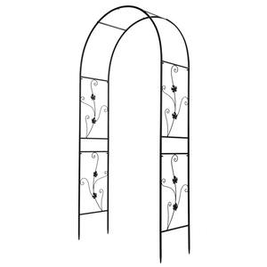 Oyezvary 86.6 in. x 42.7 in. Black Metal Outdoor Garden Arch Arbor with ...