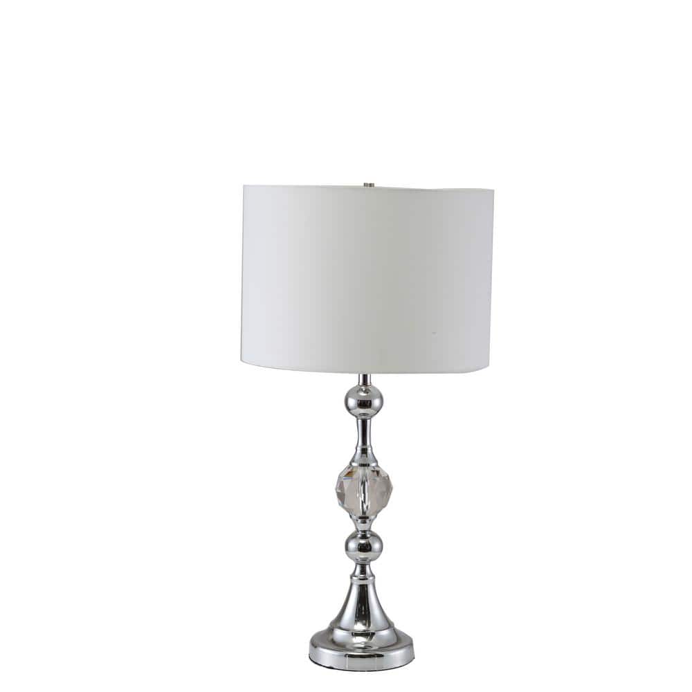 HomeRoots 29.5 in. Silver Standard Light Bulb Urn Bedside Table Lamp ...
