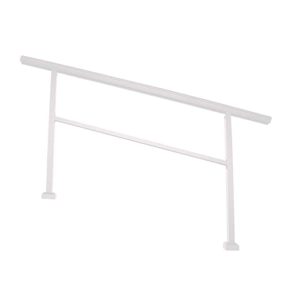 NUVO IRON 37 in. x 60 in. White Aluminum Stair Railing Kit for 4-5 ...