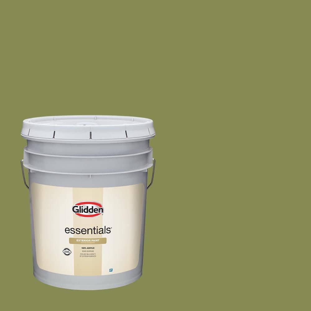 Glidden Essentials 5 gal. PPG1119-7 Glade Green Satin Exterior Paint ...